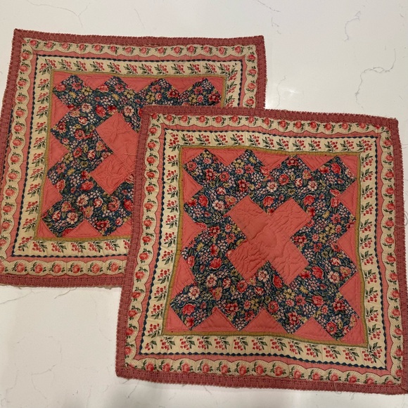 Accents | Vintage Handquilted Floral Patchwork Panels Cottage Core ...